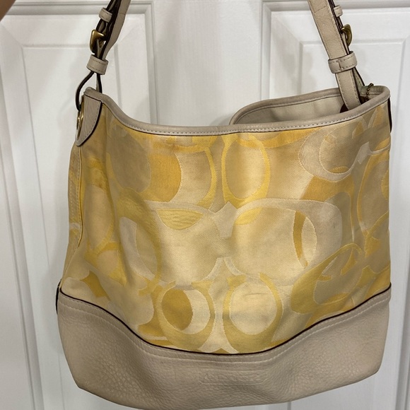 Coach | Bags | Coach Sunshine Yellow Signature Shoulder Tote Bag | Poshmark